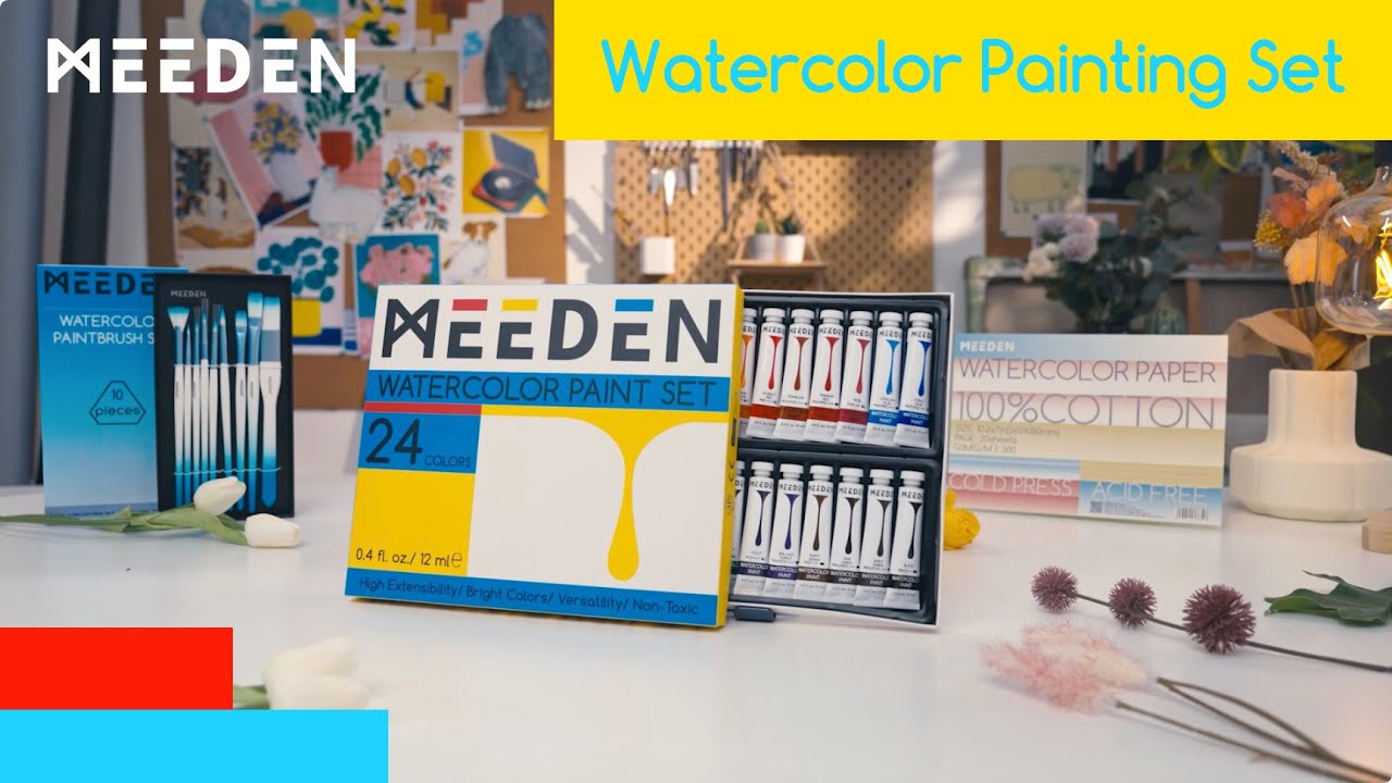 MEEDEN Watercolor Painting Set - YouTube