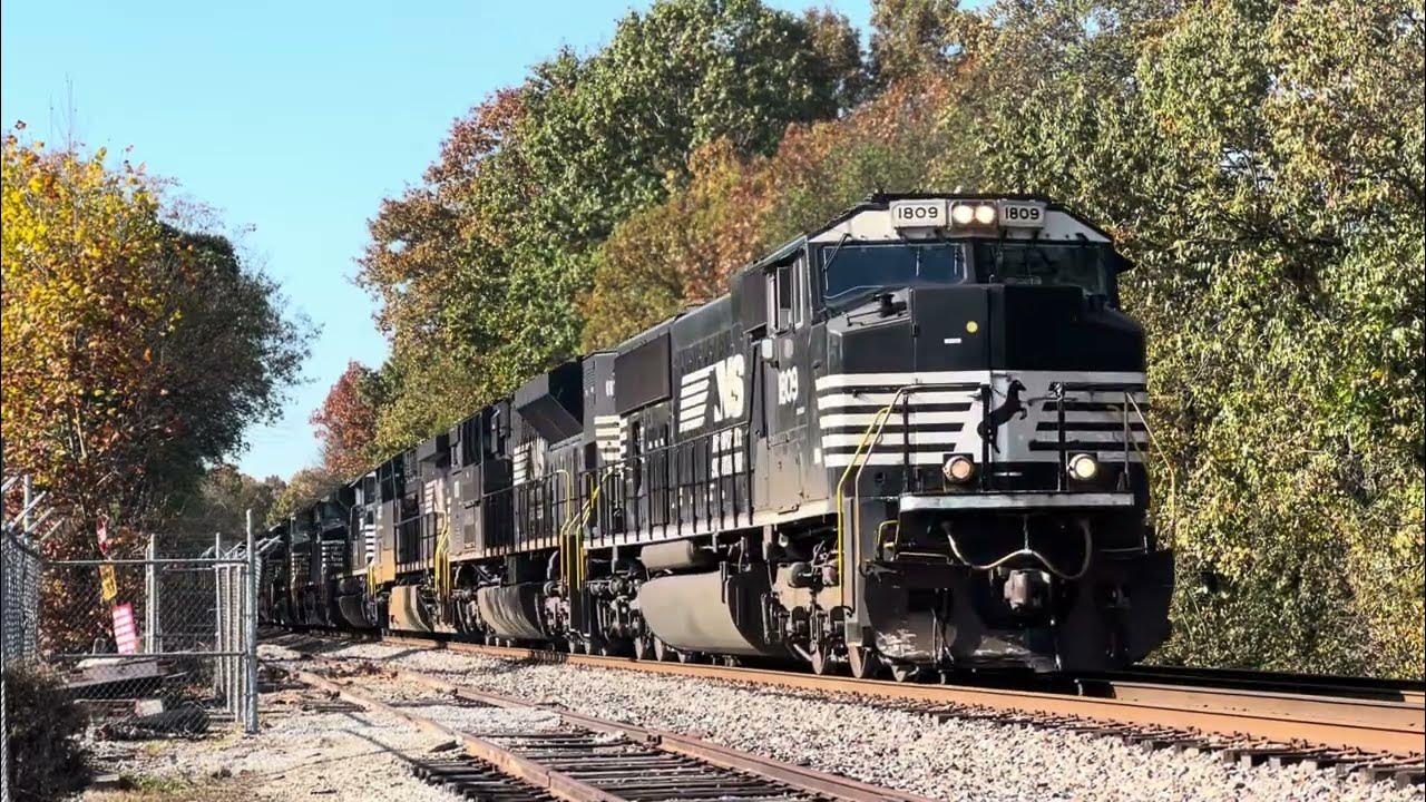NS SD70ACC 1809 w/ Stored SD70M-2 & Dash 9s Leads 126-31 on 10/31/24 - YouTube