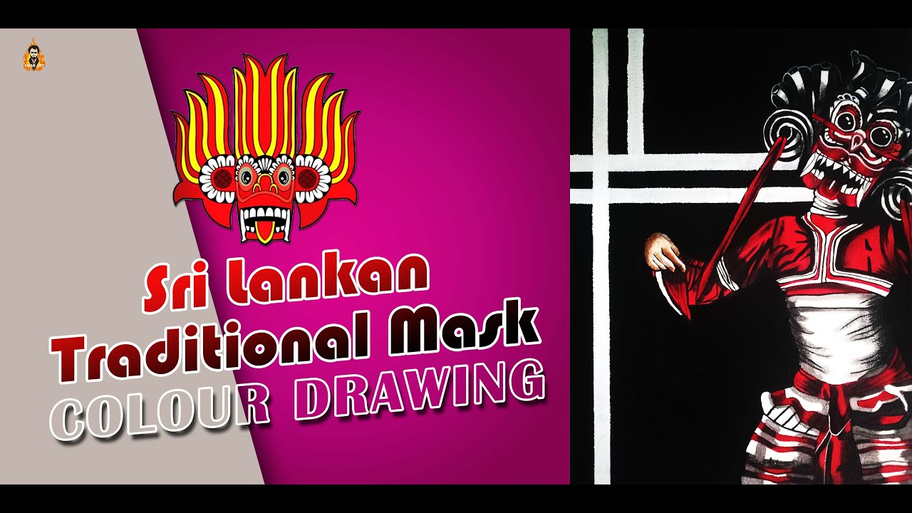 YAKA - Sri Lanka Traditional Mask Drawing | CANVAS PAINTING 🖌️ - YouTube