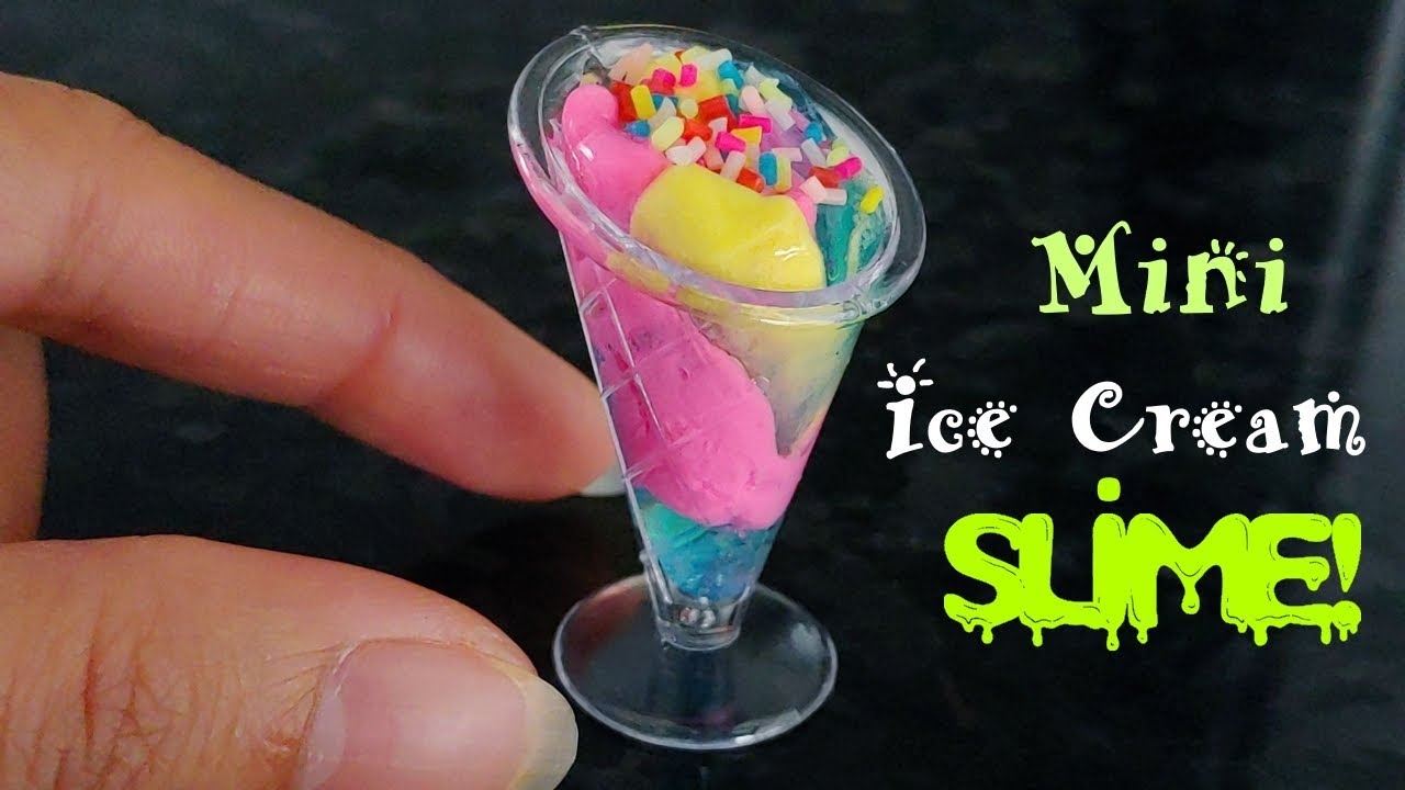 * DIY MINIATURE SLIME * HOW TO MAKE MINI ICE CREAM SLIME - YouTube