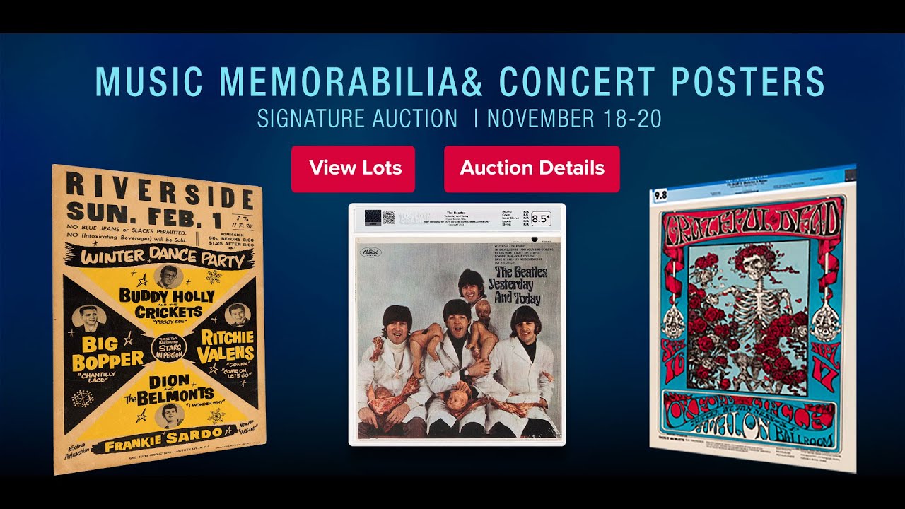 LIVE: Music Memorabilia & Concert Posters Signature Auction 7309 ...