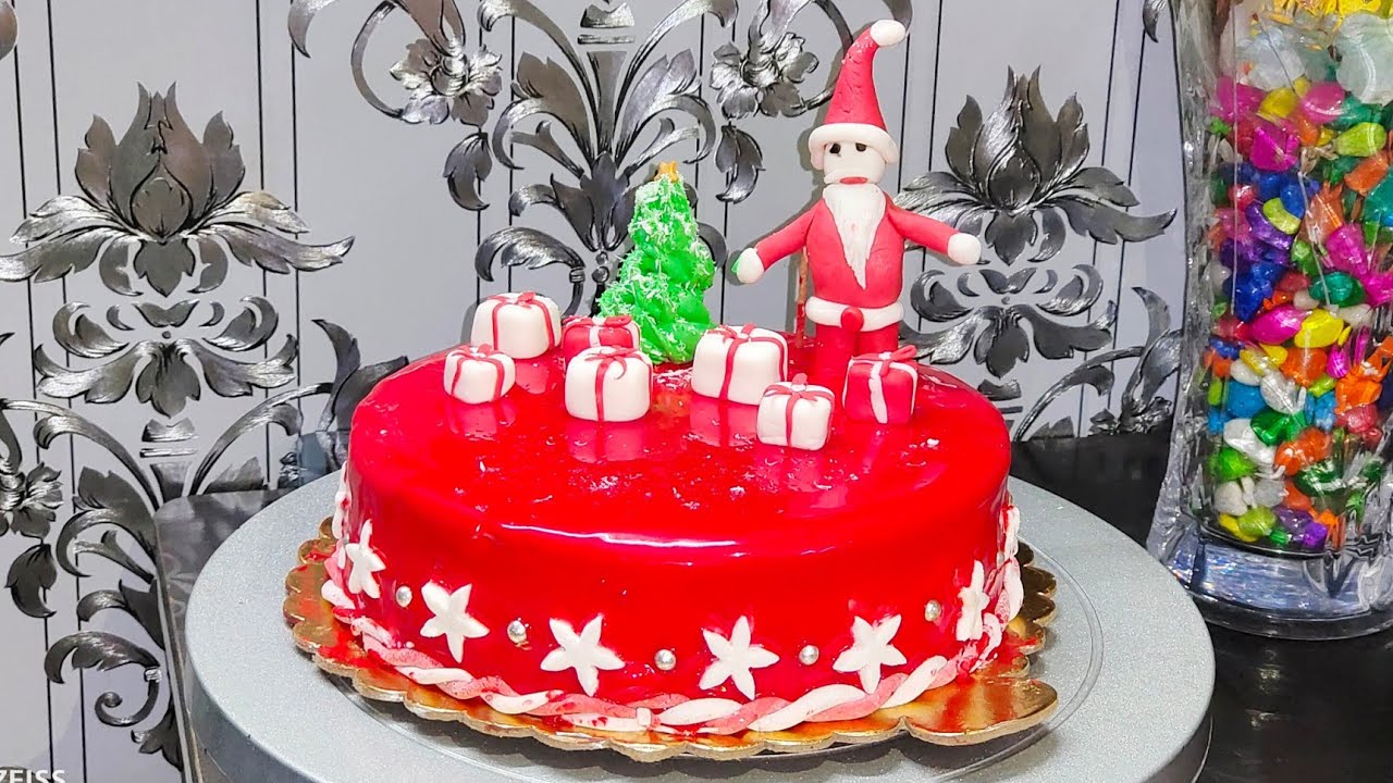 Christmas theme cake / cake decoration idea / Santa Claus theme cake ...