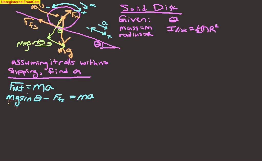 Acceleration of Solid Disk on Incline - YouTube