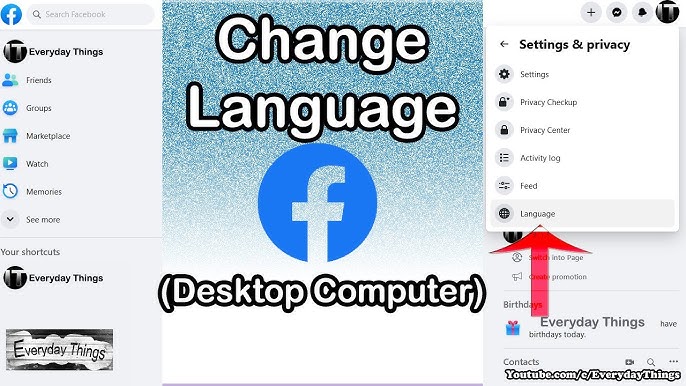 Facebook In English