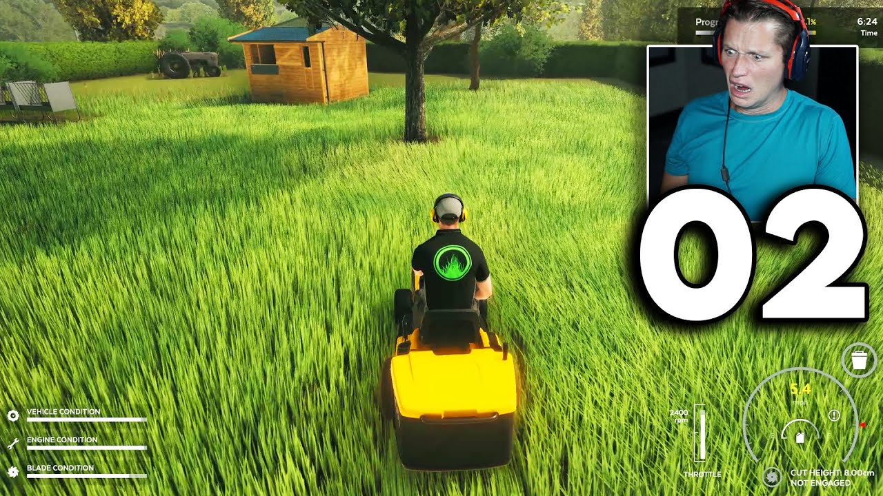 Lawn Mowing Simulator - Part 2 - THE BIGGEST YARD - YouTube