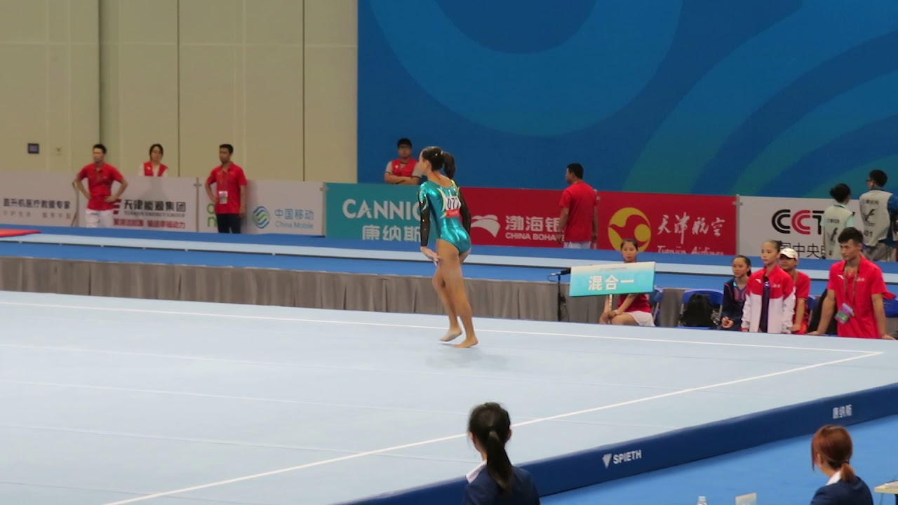 Deng Yalan - FX Qual - 13th Chinese National Games 2017 Tianjin - YouTube