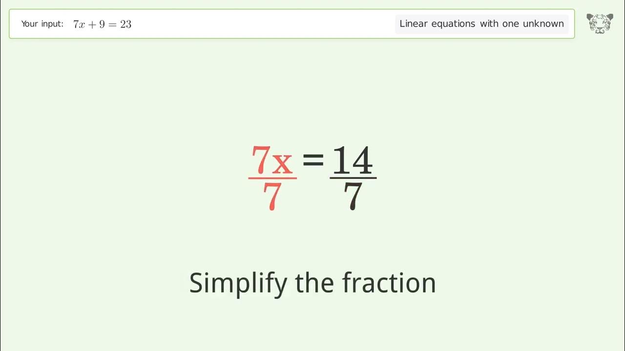 Linear Equation With One Unknown Solve 7x 9 23 Step by step Solution linear-equation-with-one-unknown-solve-7x-9-23-step-by-step-solution