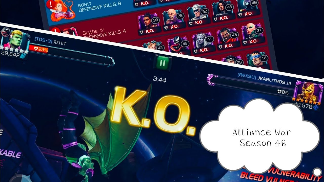 mcoc Alliance War| Season 48 | 1st match Game play and defenders kills ...