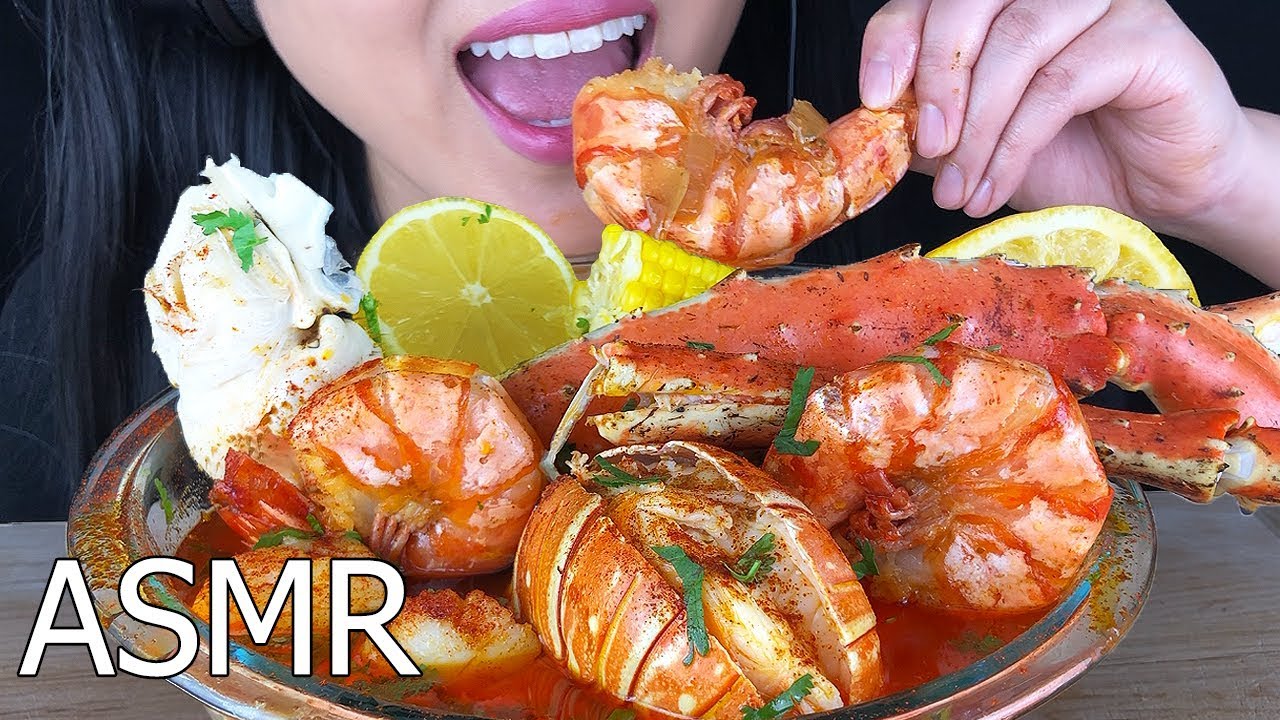 ASMR SEAFOOD BOIL BLOVES SAUCE (NO TALKING) | KING CRAB, LOBSTER, JUMBO ...