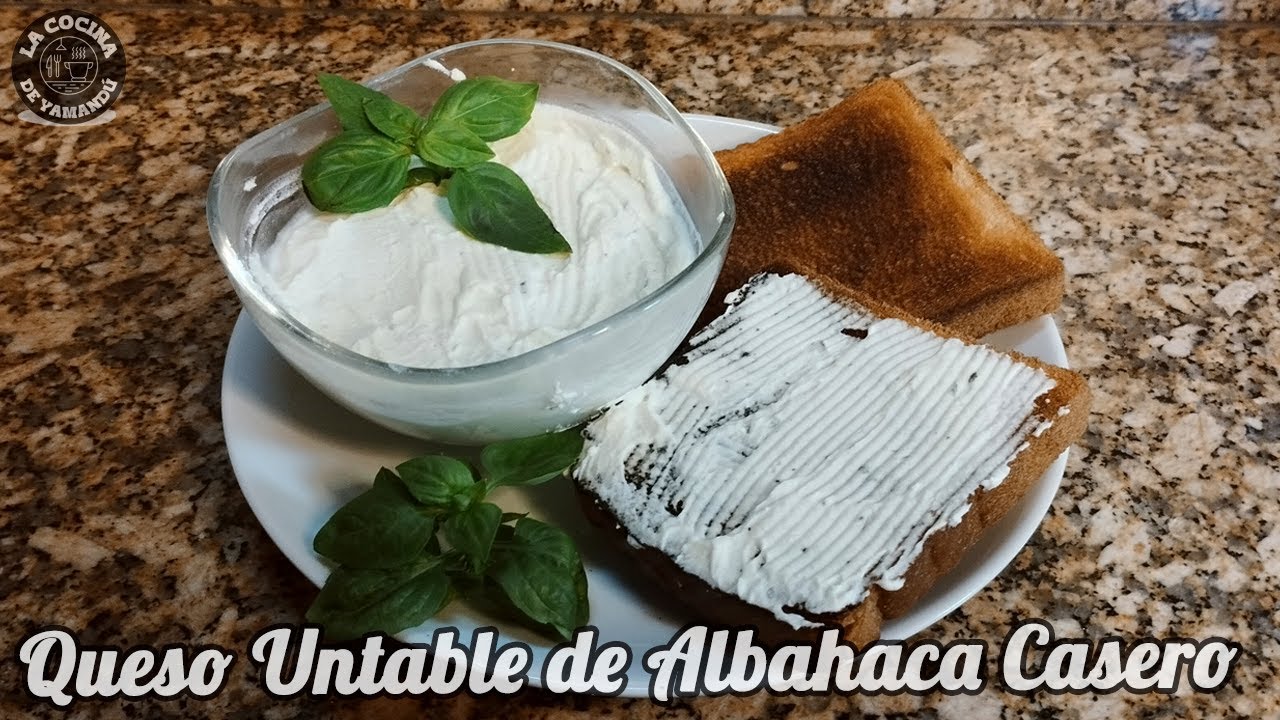 Como hacer Queso Untable Casero con Albahaca 🧀 🍃 Natural - YouTube