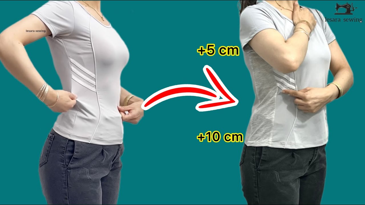 How to upsize a t-shirt or blouse ️sewing tips for sewing lovers🪡 - YouTube