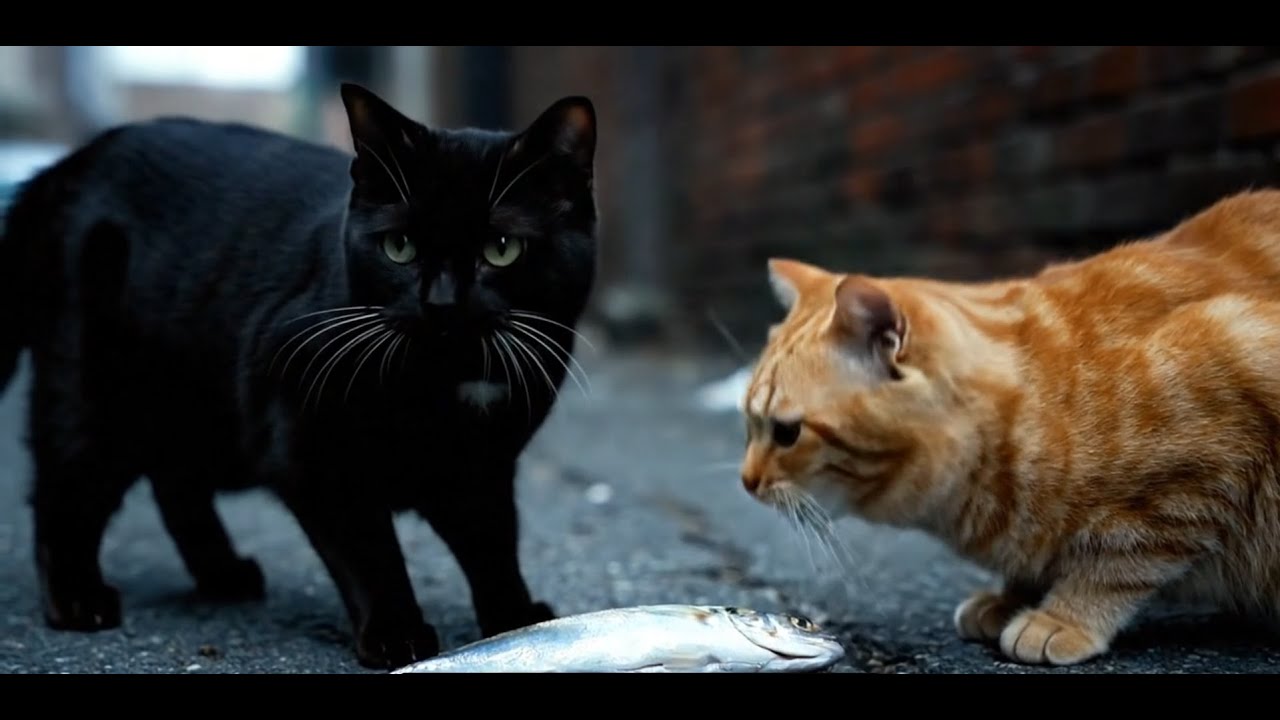 Black, Orange and Fish #cat #cutecat #catvideos #kitty #blackcat # ...