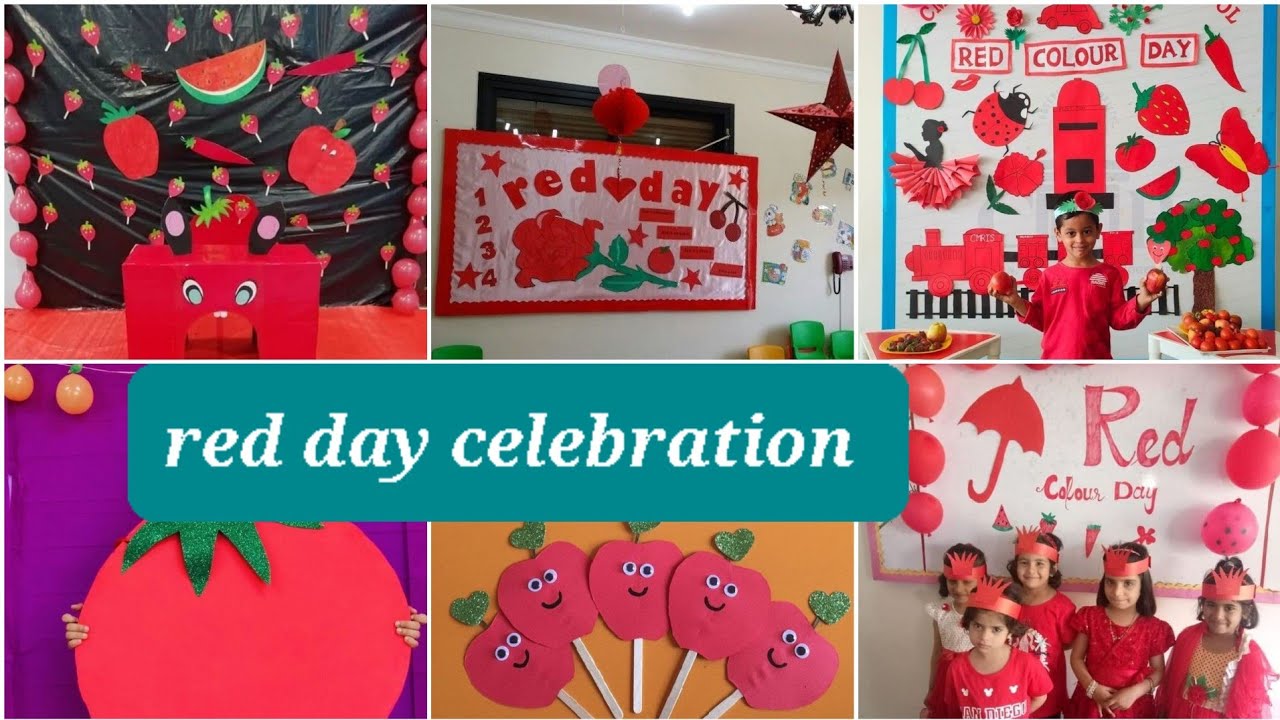 red colour day decoration - YouTube