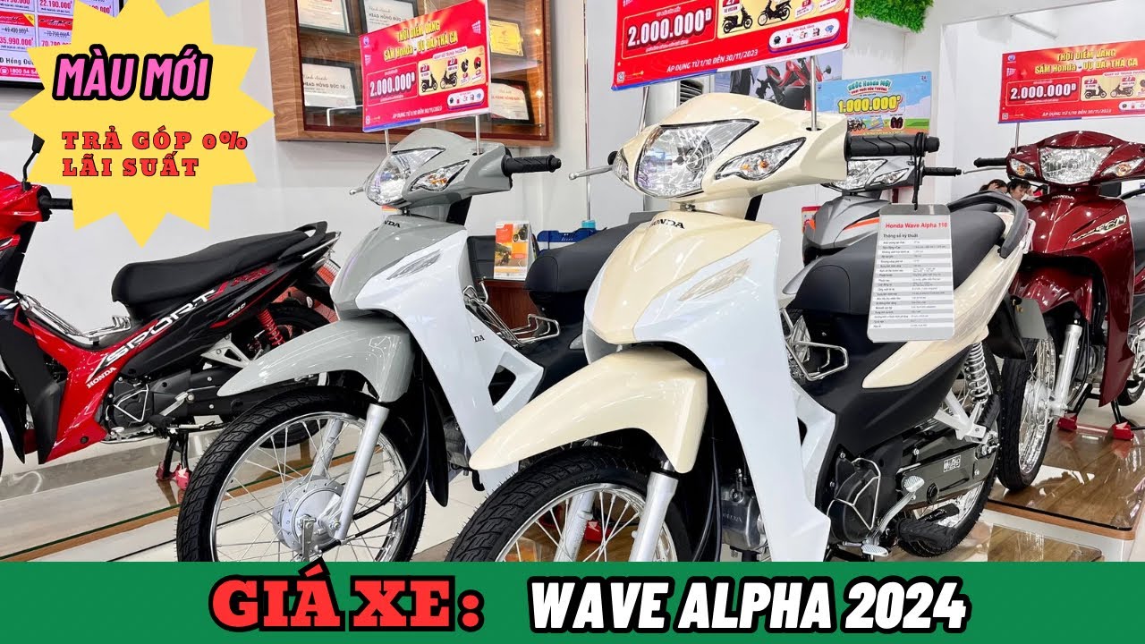 Ra mắt Wave Alpha 2024 màu mới vàng đen và xám đen phiên bản cổ điển cực kỳ đẹp. Head hồng đức ...