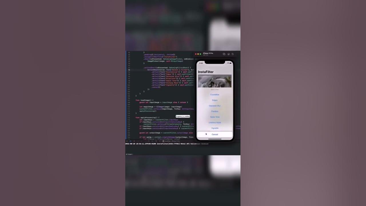 Day 6️⃣6️⃣ Of 100daysofswiftui 📸 Applying Filters And Saving Photos Coding Iosapp Swiftui 3480