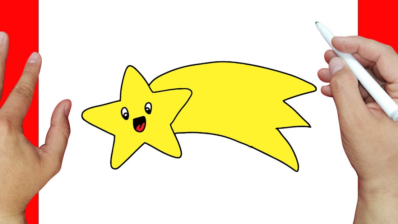 How to draw a christmas shooting star step by step - YouTube