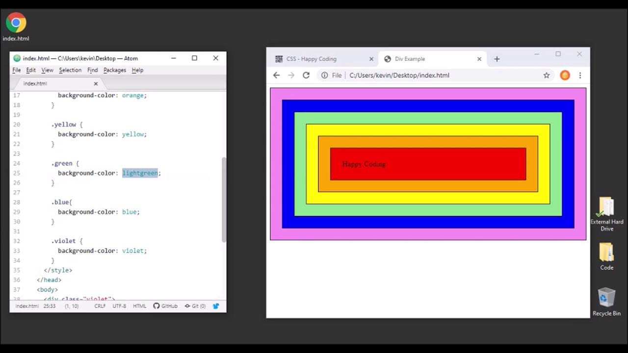 Rainbow Divs - HTML / CSS Let's Code - Happy Coding - YouTube