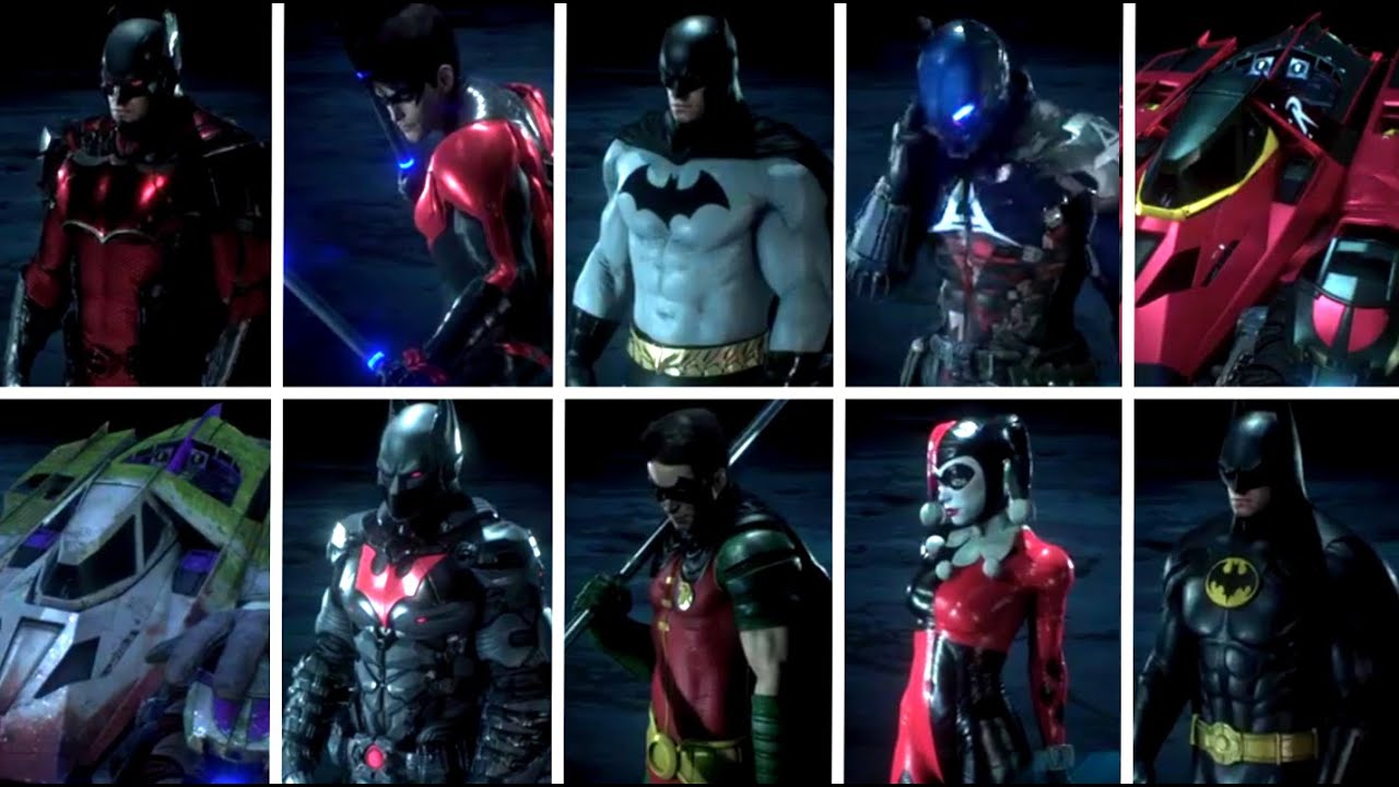 Batman: Arkham Knight - All Skins Unlocked & Showcase (HD) - YouTube