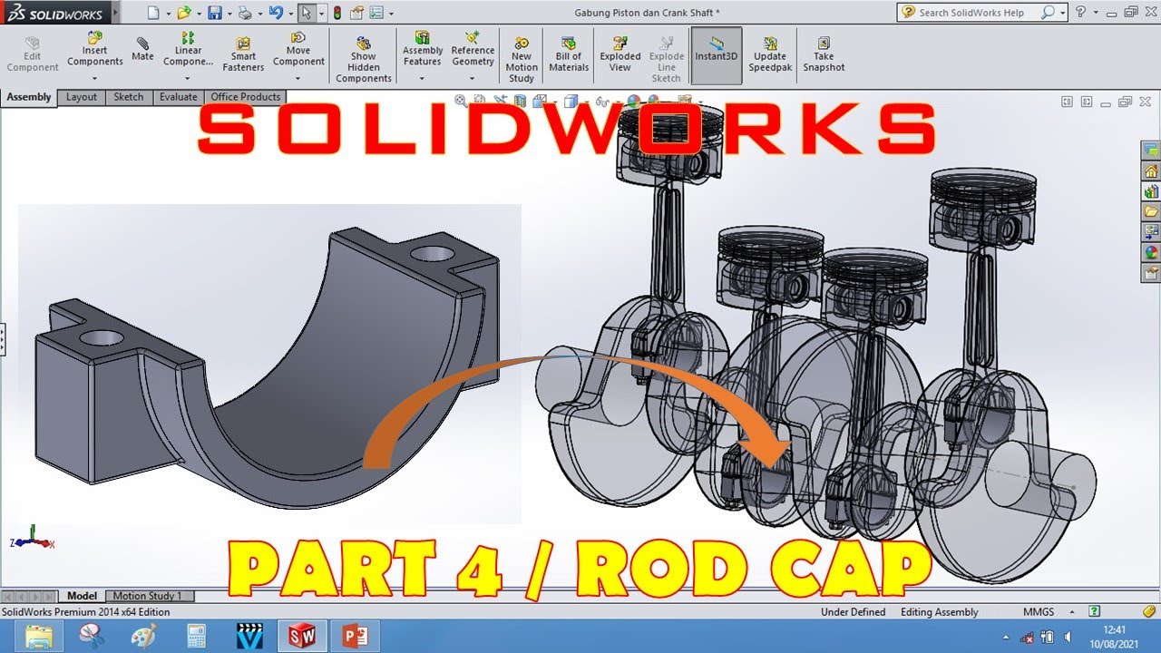 SolidWorks Tutorial l Rod Cap By Desain Dari Nol - YouTube