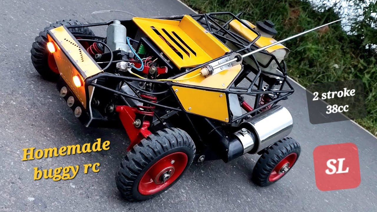 Homemade up 38CC RC BUGGY Car With 2-Stroke Engine - YouTube