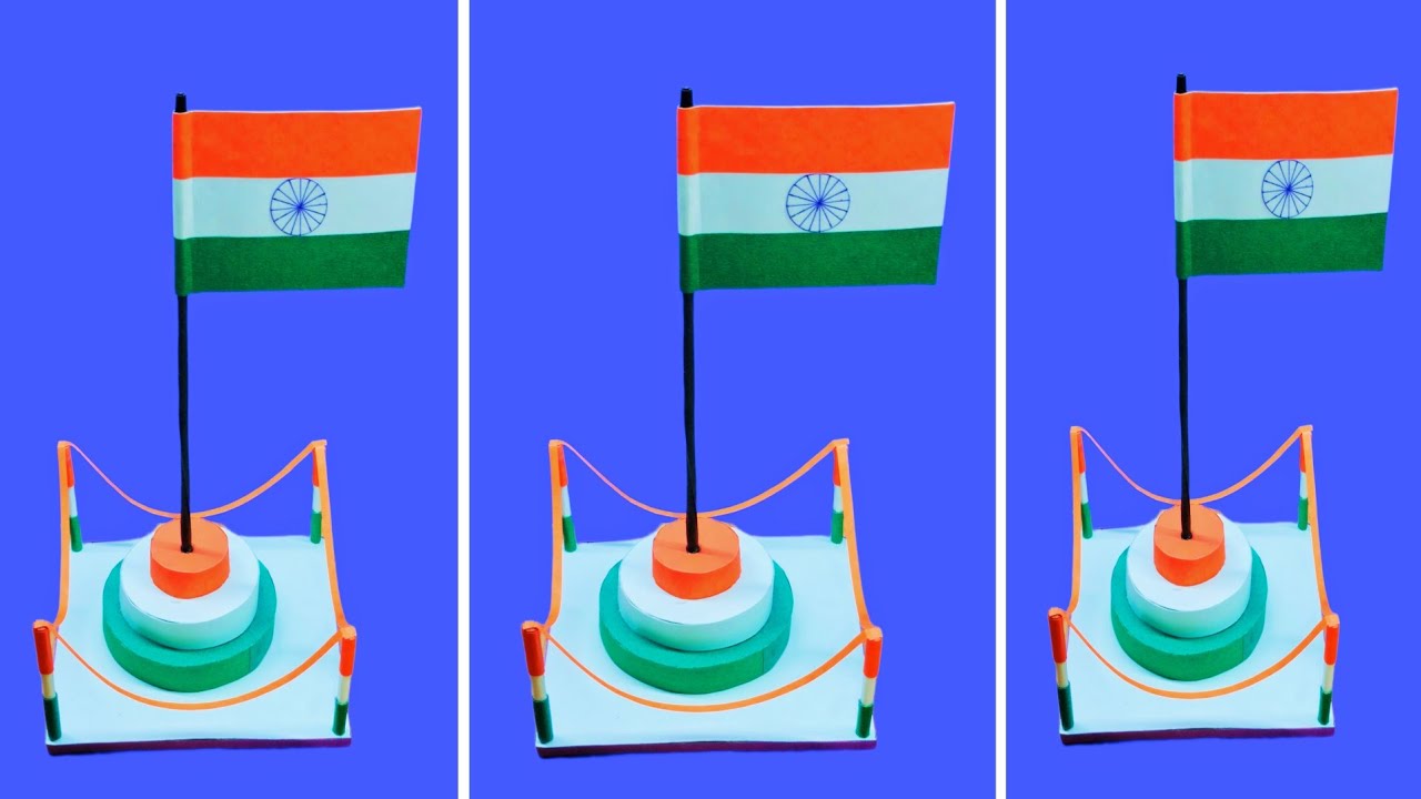 How to make Indian flag with paper Independence day flag making 2023 ...