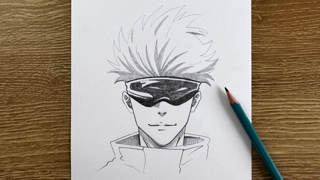 Easy Gojo Satoru Drawing For Beginners (Jujutsu Kaisen)step-by-step ...