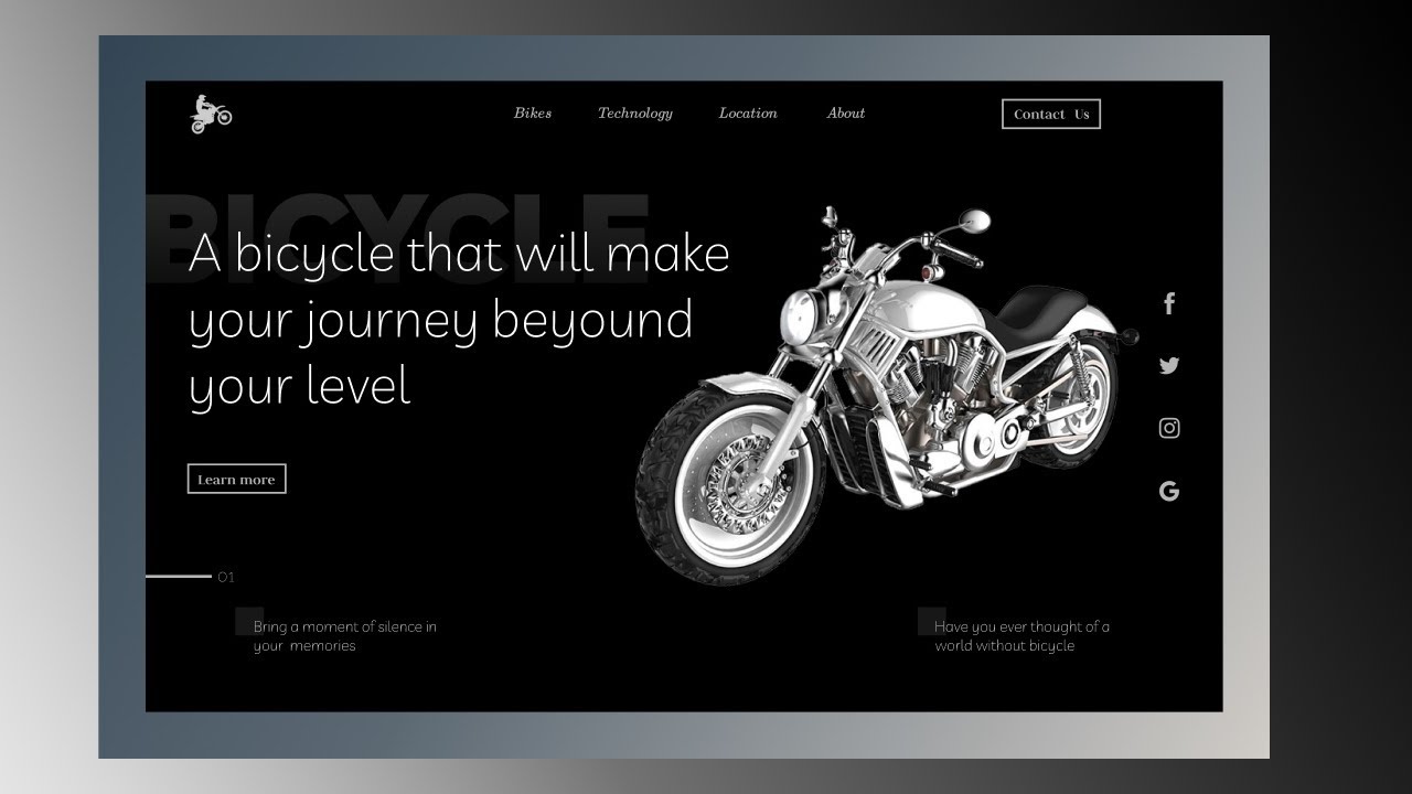 Create A Complete Bike home page design Using HTML CSS & JS | Bike home ...