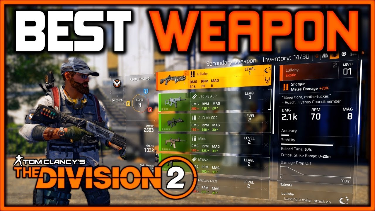 "BEST" Early Game Weapon | The Division 2 - YouTube