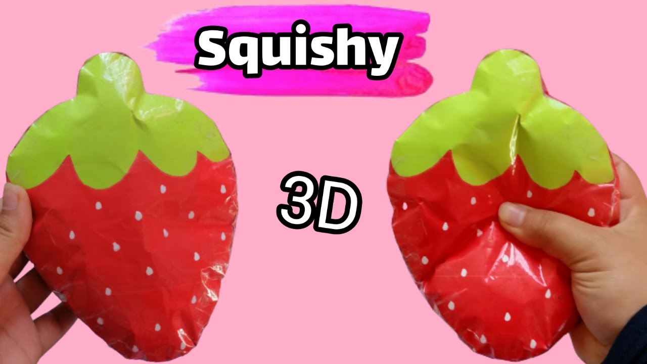 paper squishy strawberry/paper squishy tutorial/paper squishy ideas/Squishy Strawberry🍓😍🍓# ...