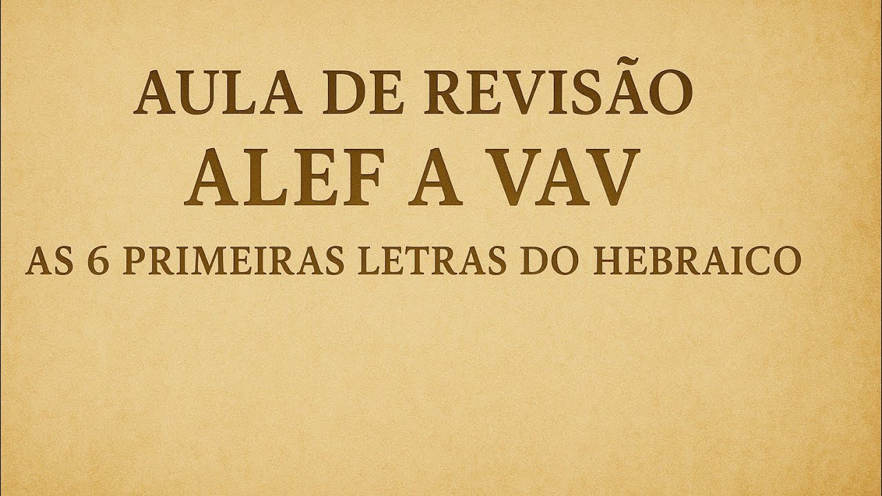 Revisão de Alef a Vav - YouTube