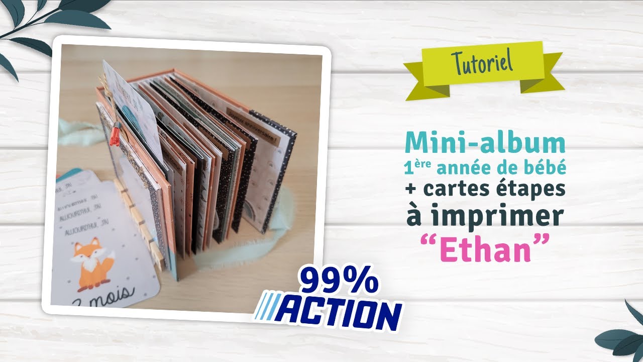 TUTORIEL | Mini album "1ère année d'Ethan" #scrapbooking #tutoscrapbooking #kraft #or #tutoscrap ...