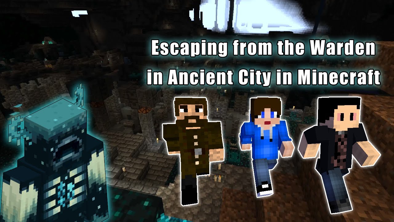 Escaping from the Warden in Ancient City in Minecraft - YouTube