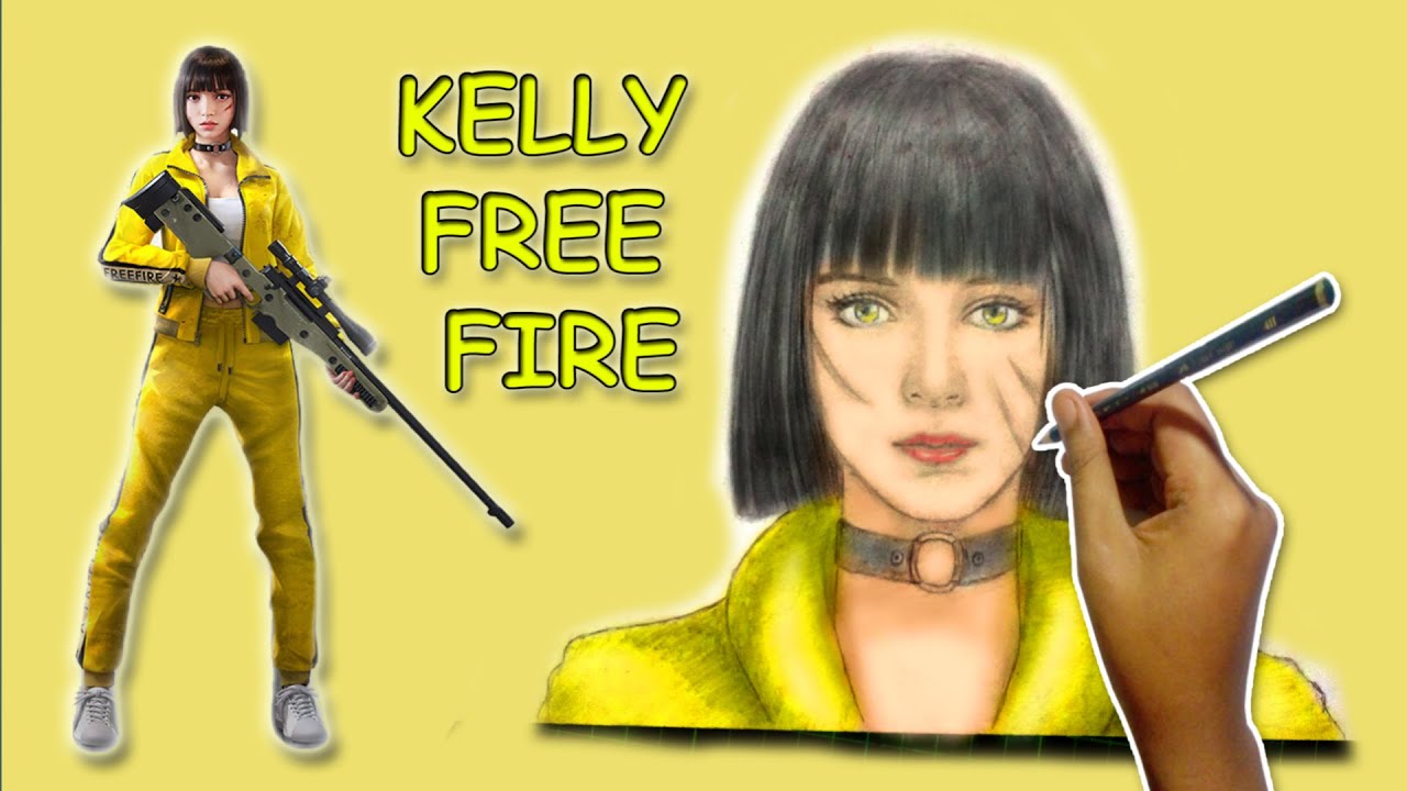 GAMBAR KELLY FREEFIRE | DRAWING KELLY GAME CHARACTER FREEFIRE | CUTE ...