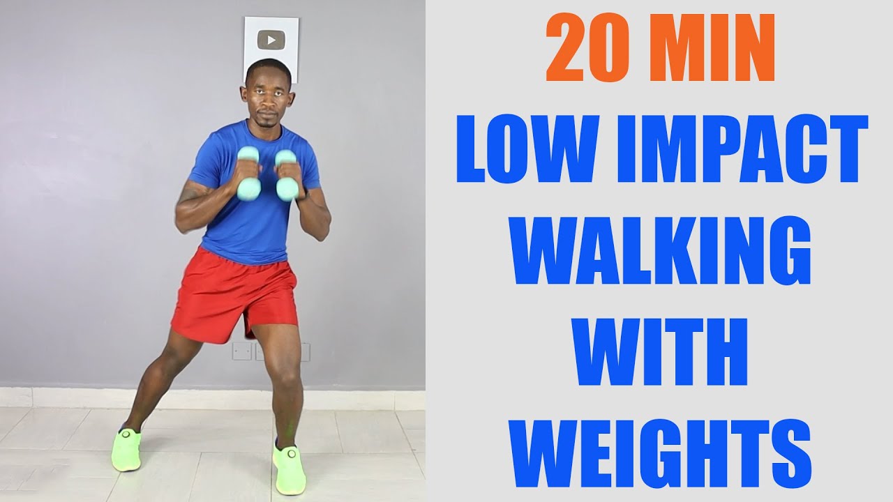 20 Minute LOW IMPACT WALKING WORKOUT with Weights/ Walk at Home - YouTube