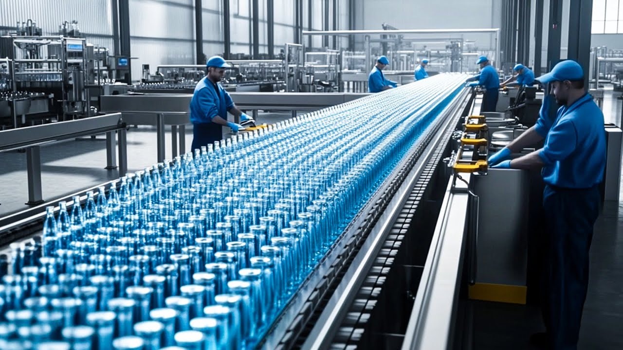 Inside a Water Bottling Mega Factory ! - YouTube