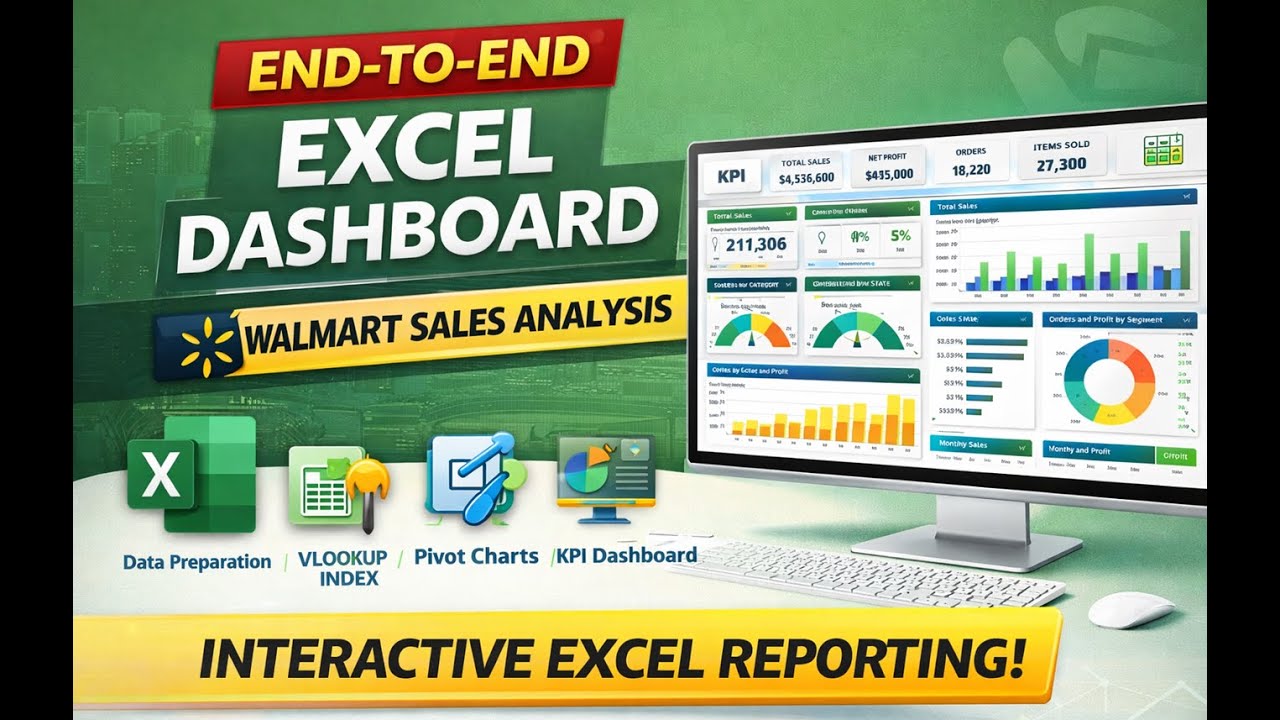 End-to-End Excel Dashboard Project | Walmart Sales Analysis | Data ...