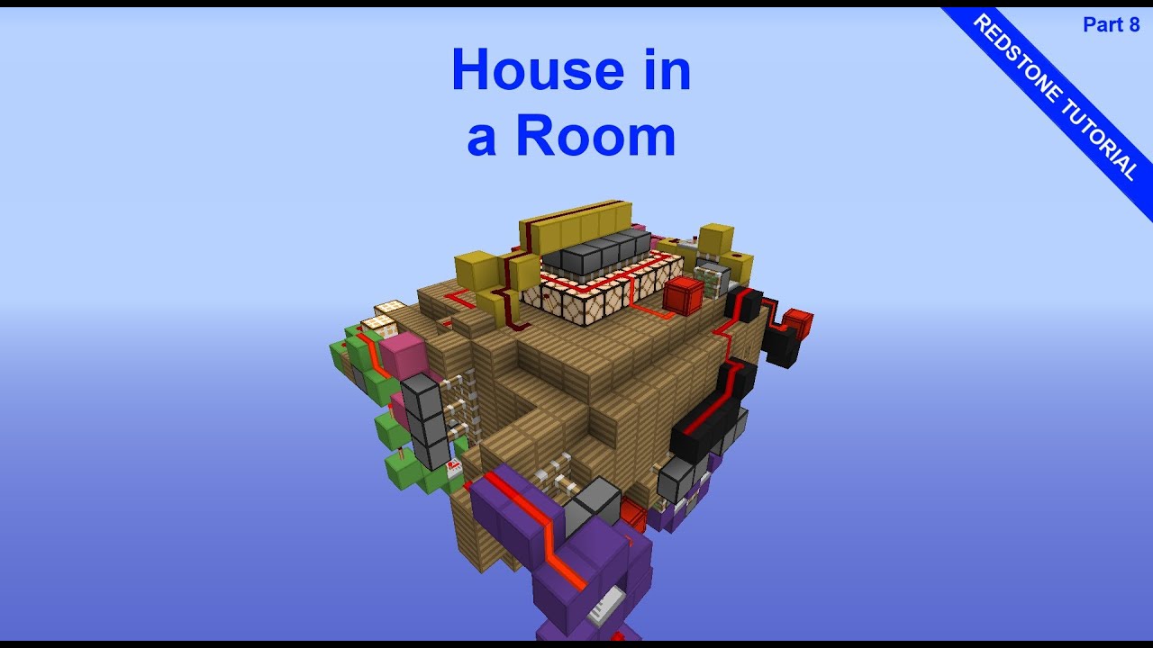 Minecraft House in a Room Redstone Tutorial | Part 8 | Bedroom Circuit ...
