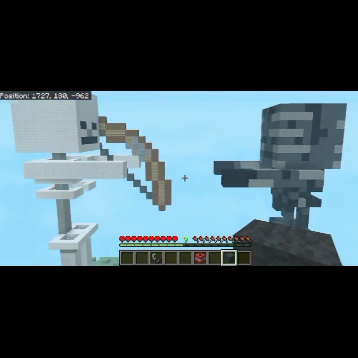 Skeleton vs Wither Skeleton statue in minecraft || #shorts #minecraft # ...