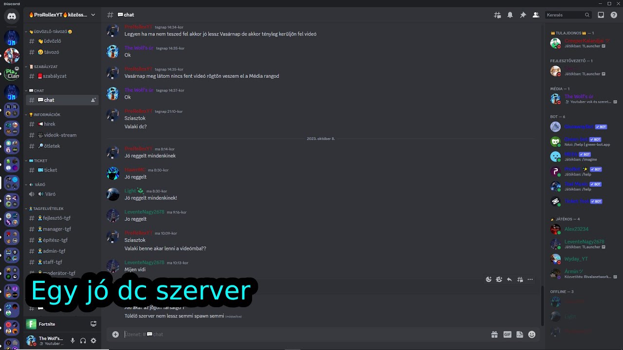Egy discord szerver bemutató (tudom rövid lett) - YouTube
