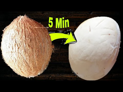 How to remove coconut flesh from shell ll Easy hack - YouTube
