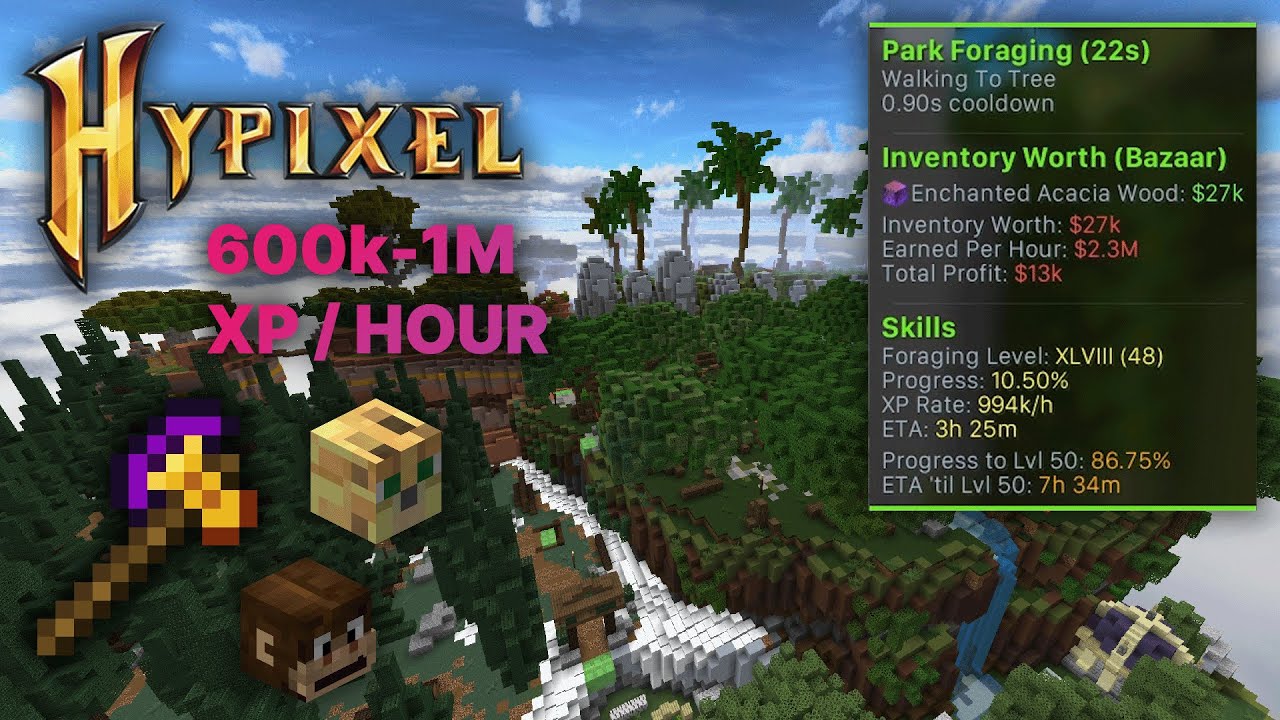 [Hypixel Skyblock] Park Foraging - Fully AFK Script (UP TO 1M/H XP ...