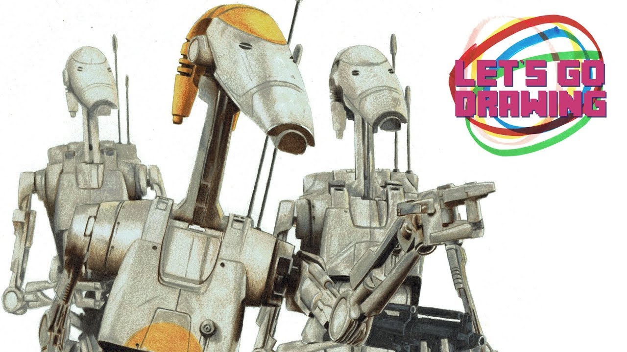 Draw a Battle Droid (Star Wars Phantom Menace) - YouTube
