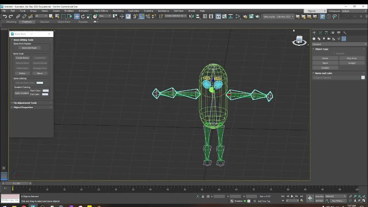 3ds max adding bones - YouTube
