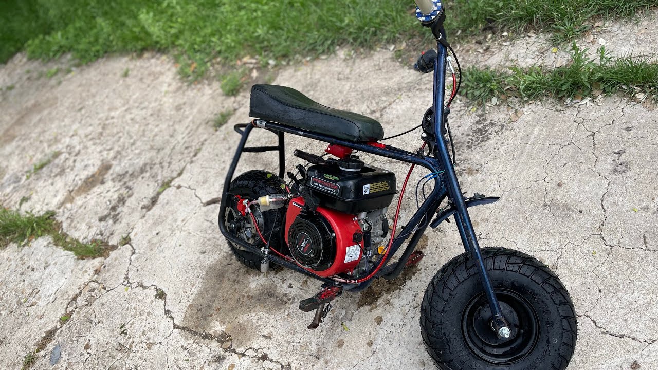 Mini bike predator 224cc Ride baby racing machine - YouTube