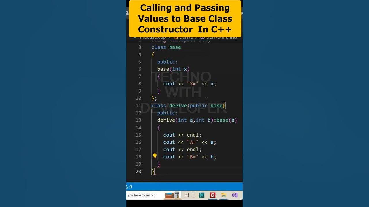 Calling And Passing Values To Base Class Constructor In C Part 19