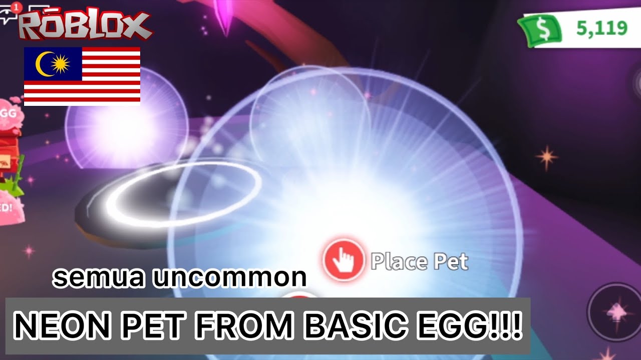 BUAT NEON UNCOMMON PET DARI BASIC EGG!!! 3 sekali gus... Adopt Me ...