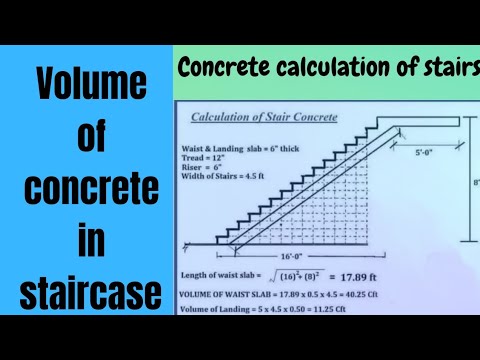 how to calculate concrete quantity in staircase || concrete volume of ...