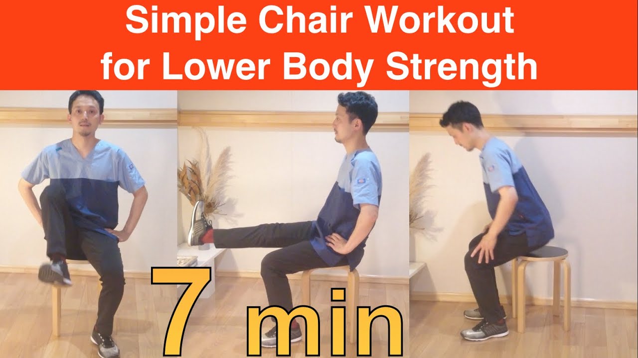 Simple Chair Workout for Lower Body Strength | 7 Minutes - YouTube