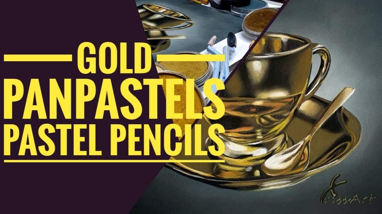 How to paint Gold using PanPastels, Pastel Pencils on Pastelmat - YouTube