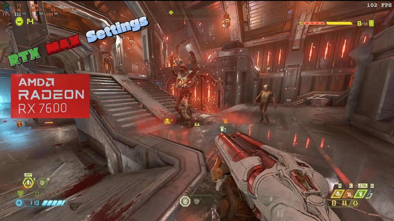 DOOM Eternal BENCHMARK || 1080P RTX MAX Settings || RX 7600 8GB # ...